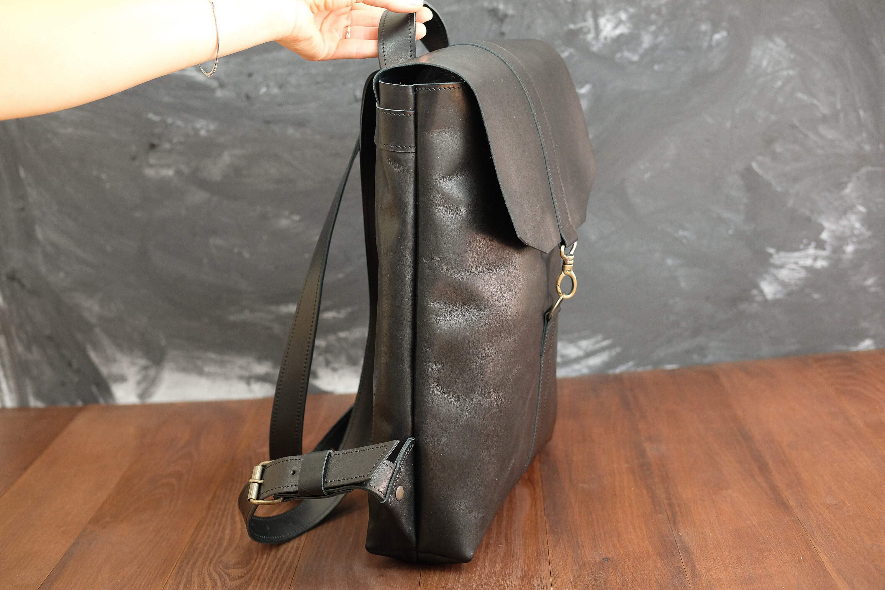 Leather Rucksack Personalized leather gift Laptop backpack | Etsy