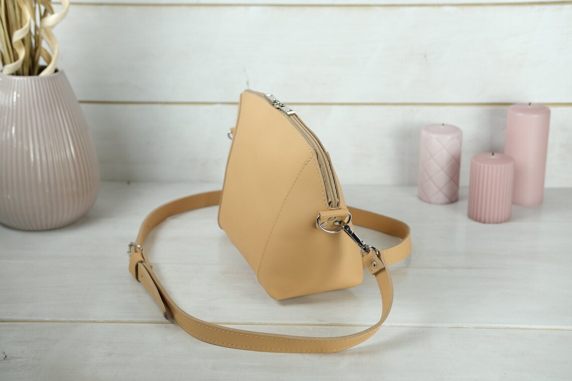 Beige leather bag Crossbody bag for women 2021 Leather | Etsy