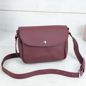 Leather Shoulder Bag, Pastel Summer Bag, Round Flap, Leather Purse for ...