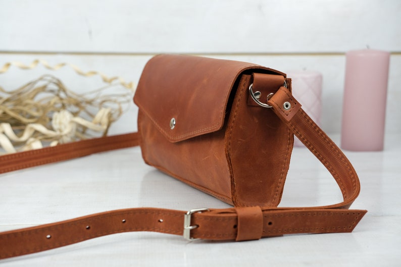 Small Leather Shoulder Bag Geometric Bag Box Shape Bag | Etsy