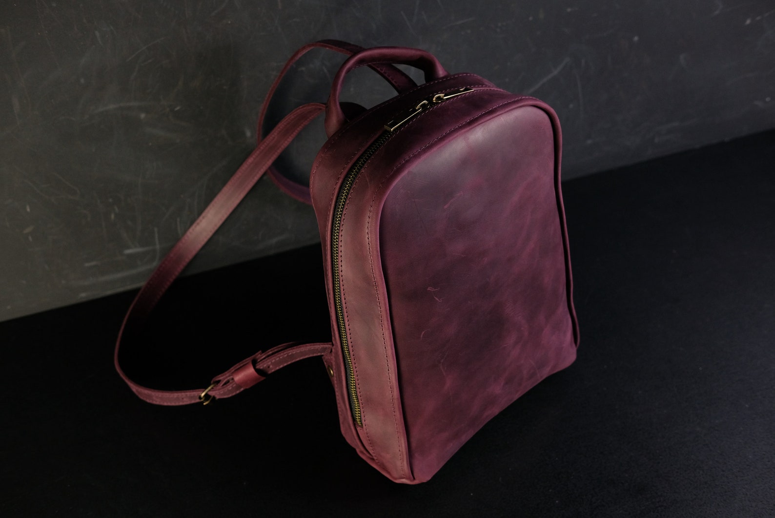 Leather Backpack Leather Minimalist Rucksack Small | Etsy