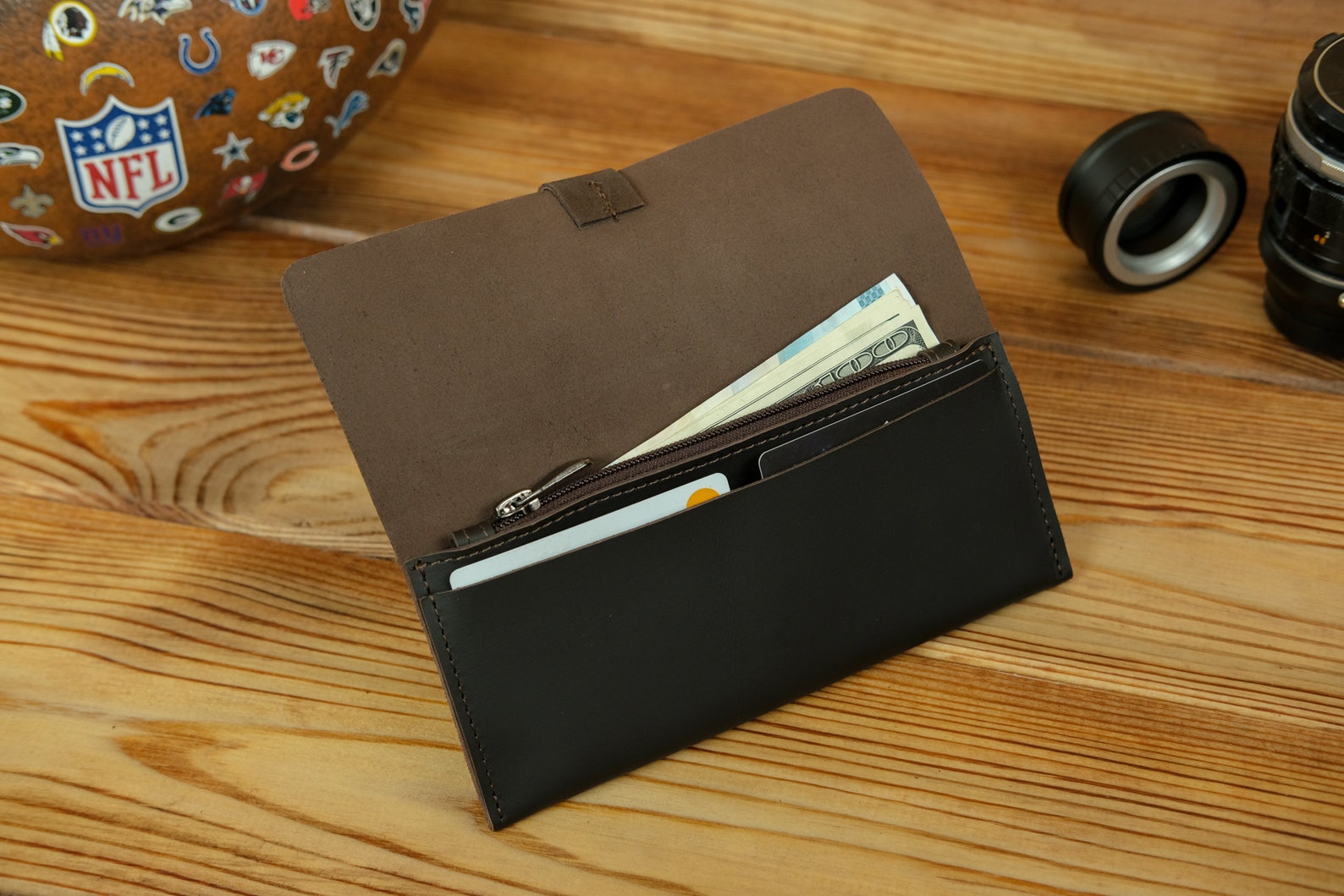 Leather Long Wallet Wrap Around Strap Womens Clutch Wallet - Etsy