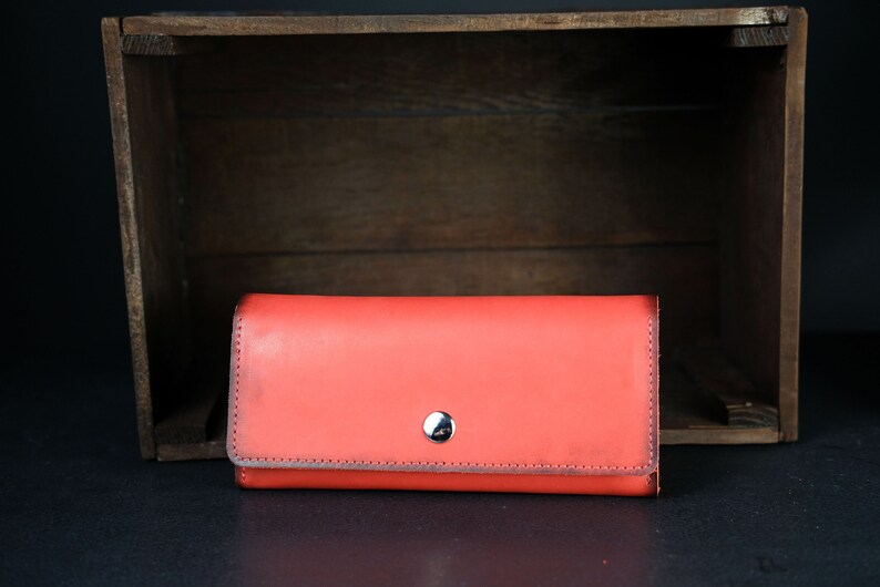 Leather Wallet Handmade Wallet With 12 Card Slots Long - Etsy