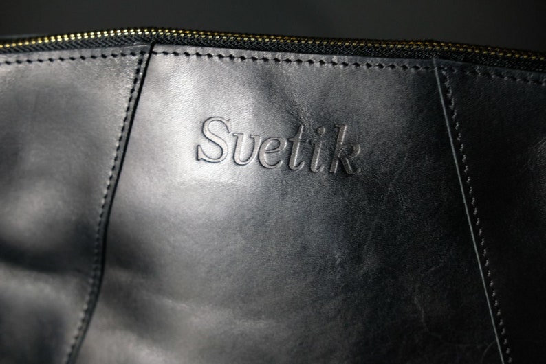 Name Print on Leather Debossing on Leather Personalized - Etsy