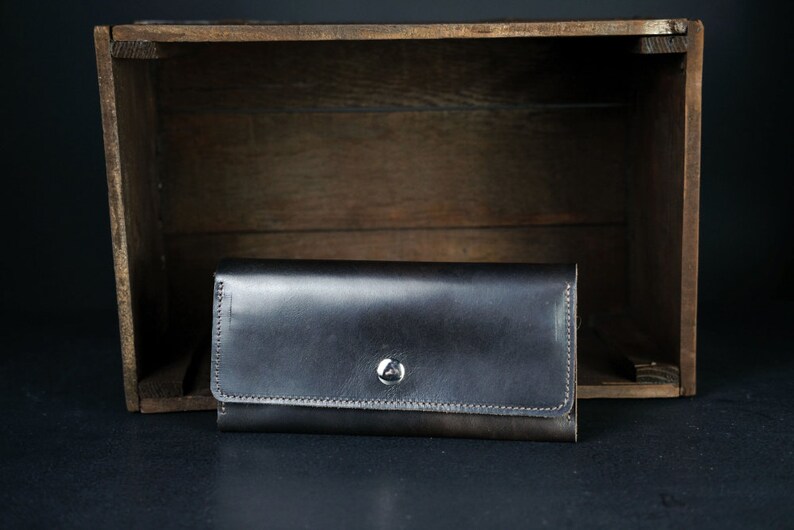 Leather Wallet Handmade Wallet With 12 Card Slots Long - Etsy