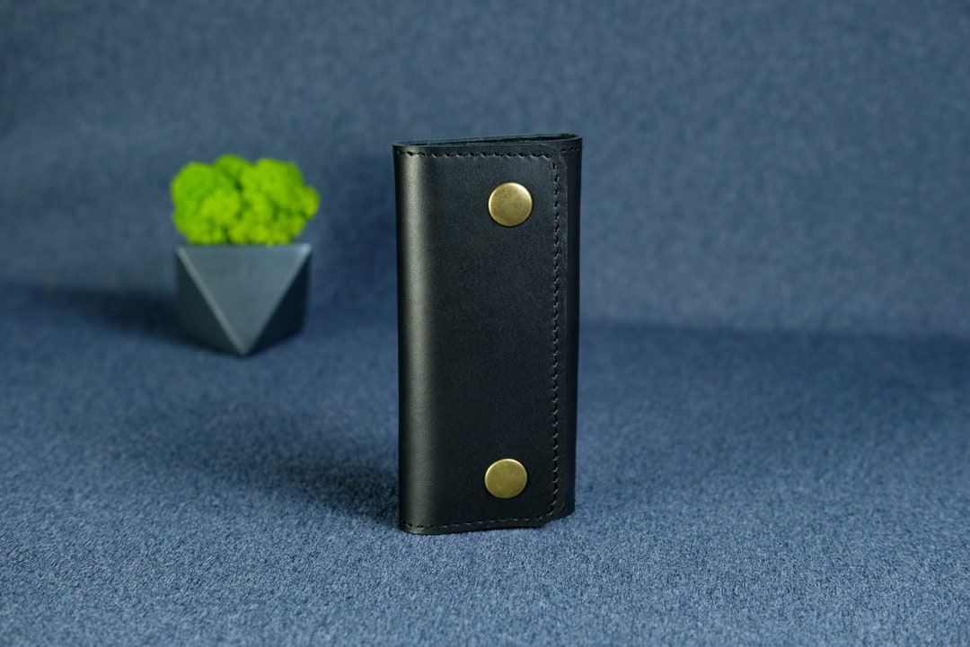 Trifold Leather Key Case, Leather Key Chain, Leather Key Bag, Compact ...