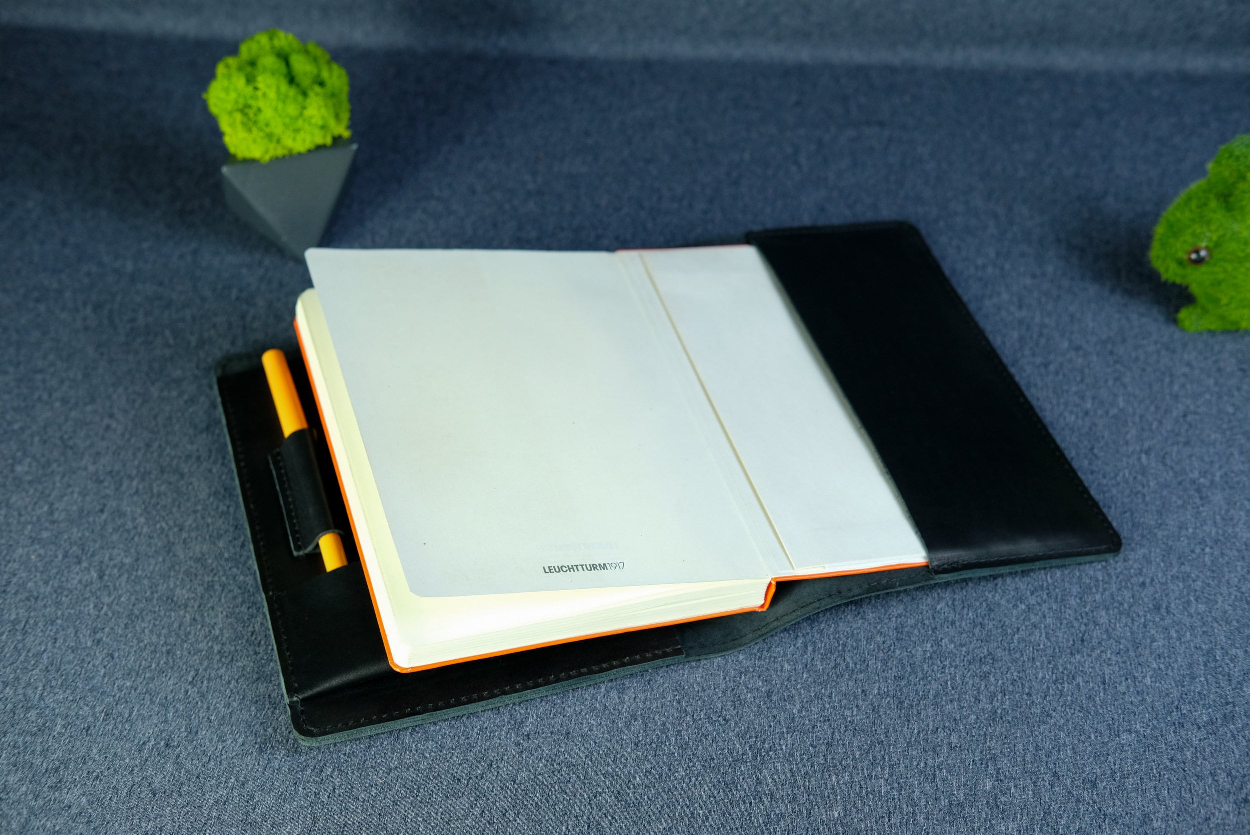 Leather organiser Leather notebook cover A5 6 pen loops | Etsy