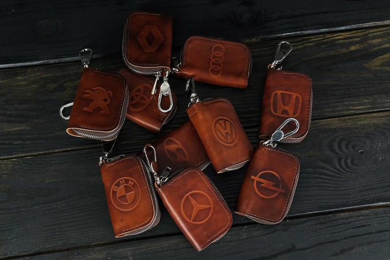 Free Personalized Leather Car Key Fob Case: Zippered Key Pouch - Etsy