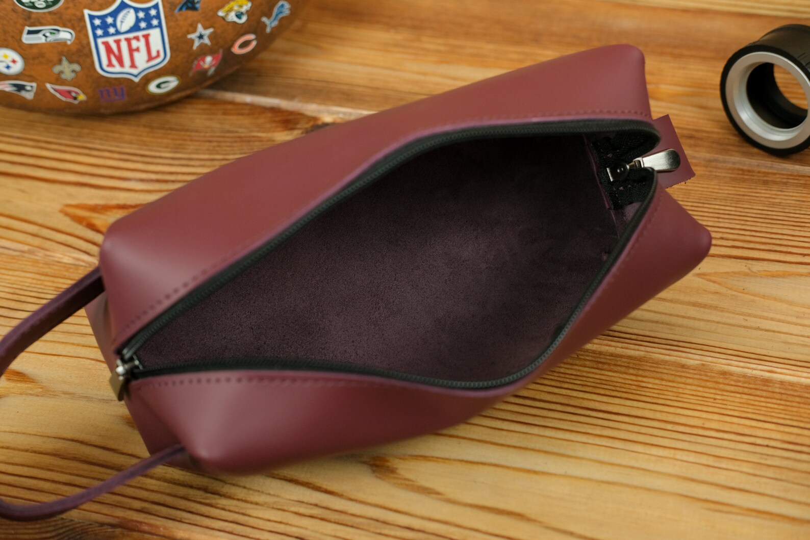 Personalized Leather Cosmetics Bag Womens Makeup Bag Dopp - Etsy