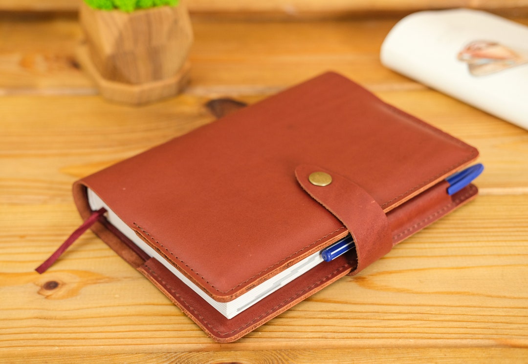 Leather Notebook Cover A5: Custom Color, Card Slots, Cover With Clasp ...