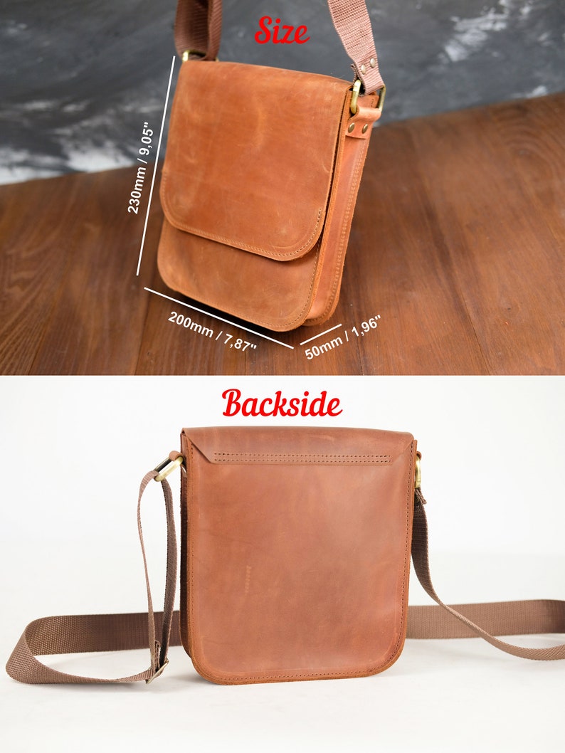 Mens Compact Shoulder Bag Small Leather Bag for Men Leather | Etsy