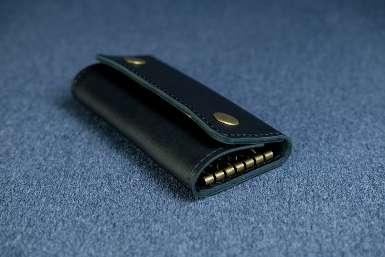 Trifold Leather Key Case Leather Key Chain Leather Key Bag | Etsy