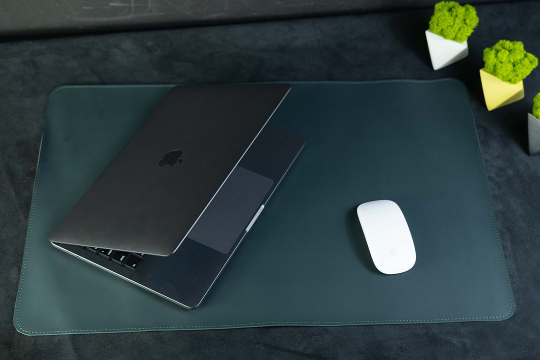 Large Leather Desk Pad 24 Inch Wide, Handmade Leather Table Mat ...