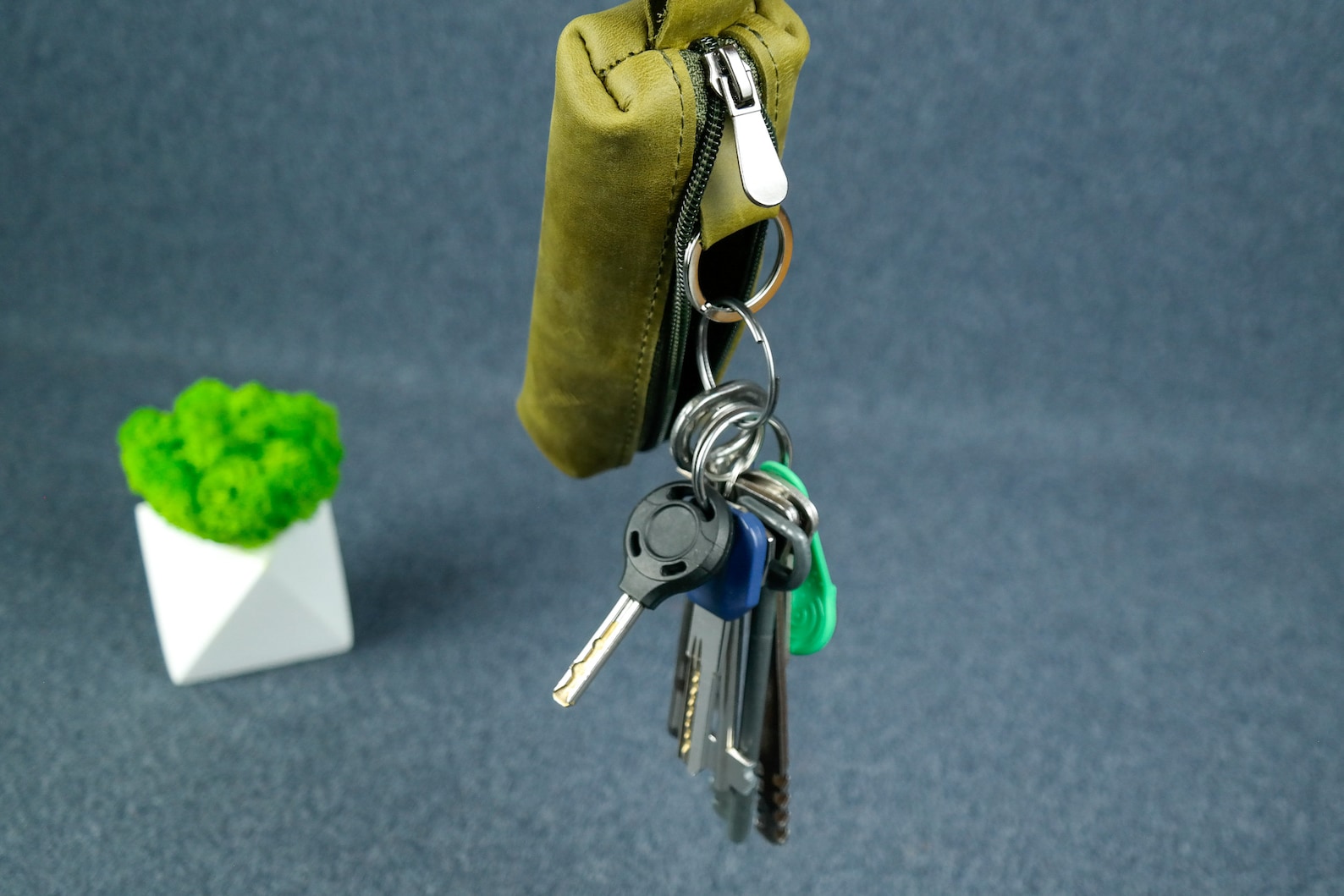 Zippered Leather Key Case Leather Key Chain Leather Key Bag - Etsy