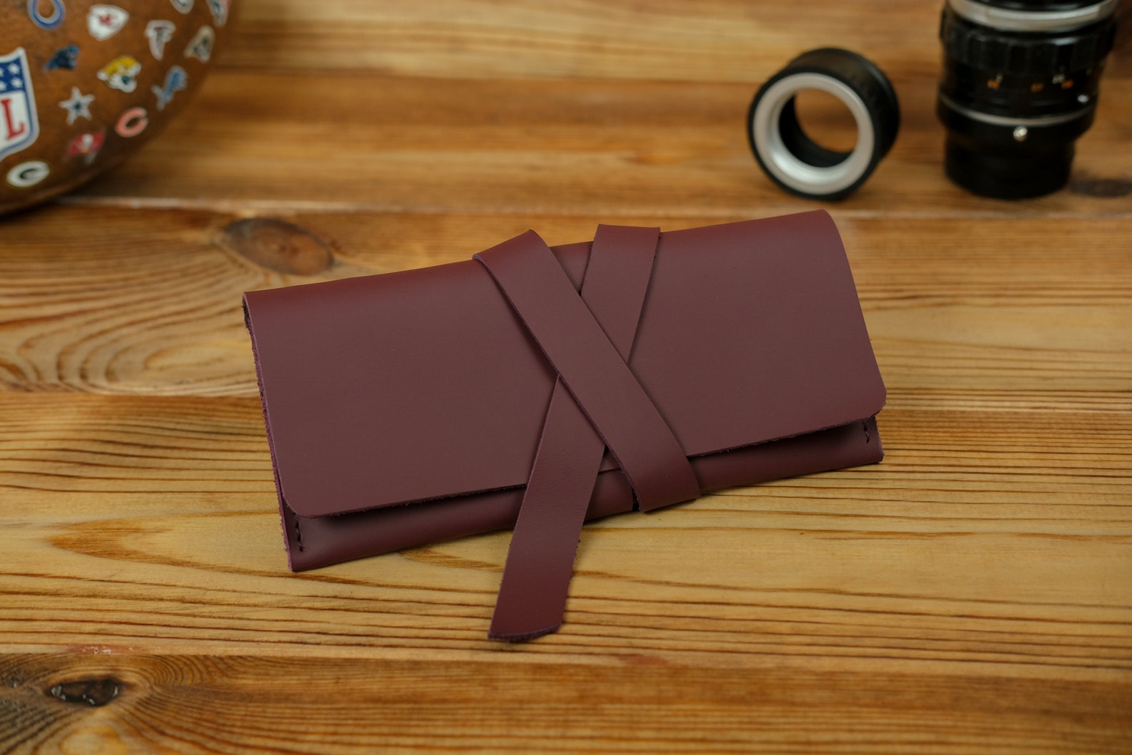 Leather Long Wallet Wrap Around Strap Womens Clutch Wallet - Etsy