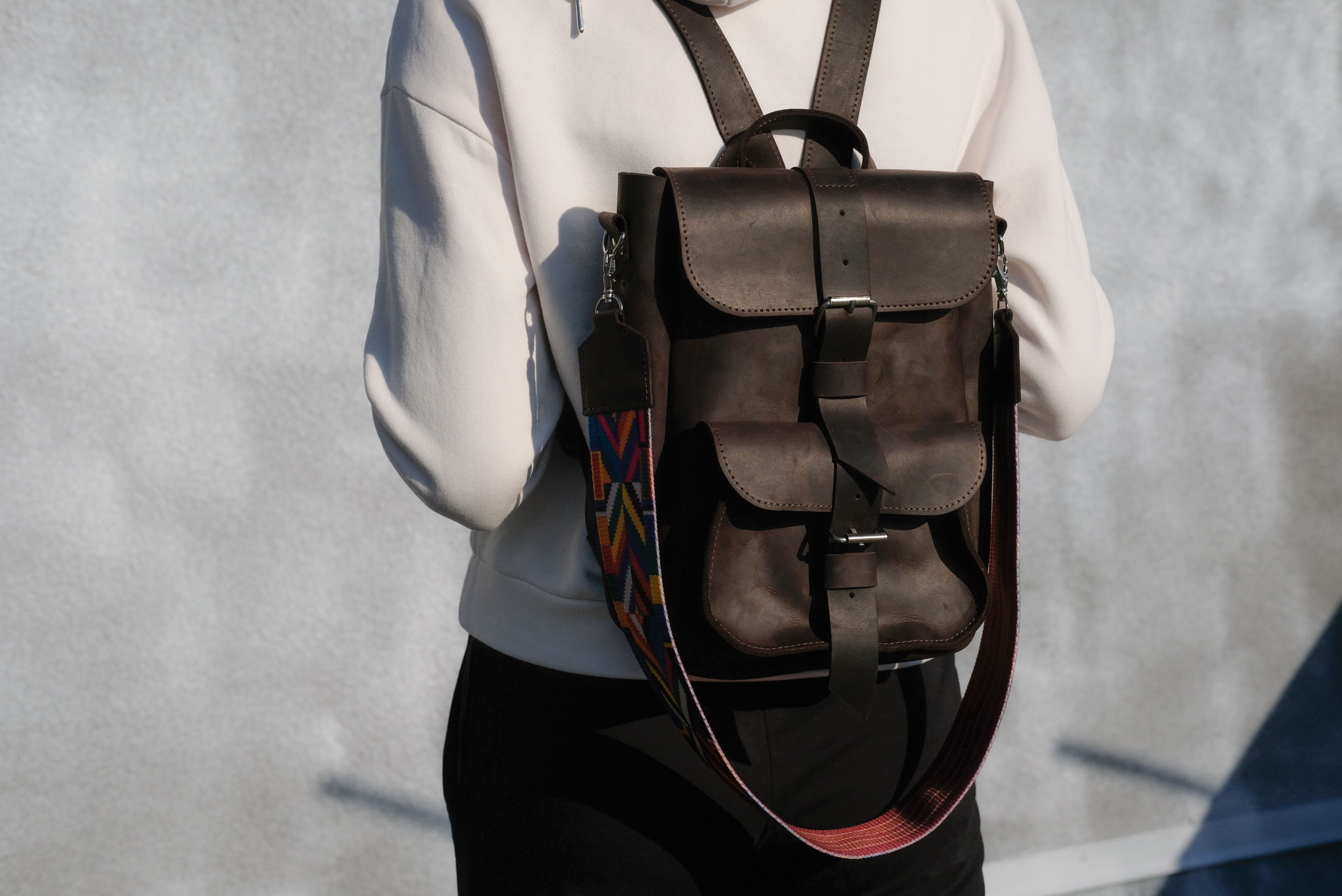 Medium leather backpack Leather Backpack Women Leather | Etsy