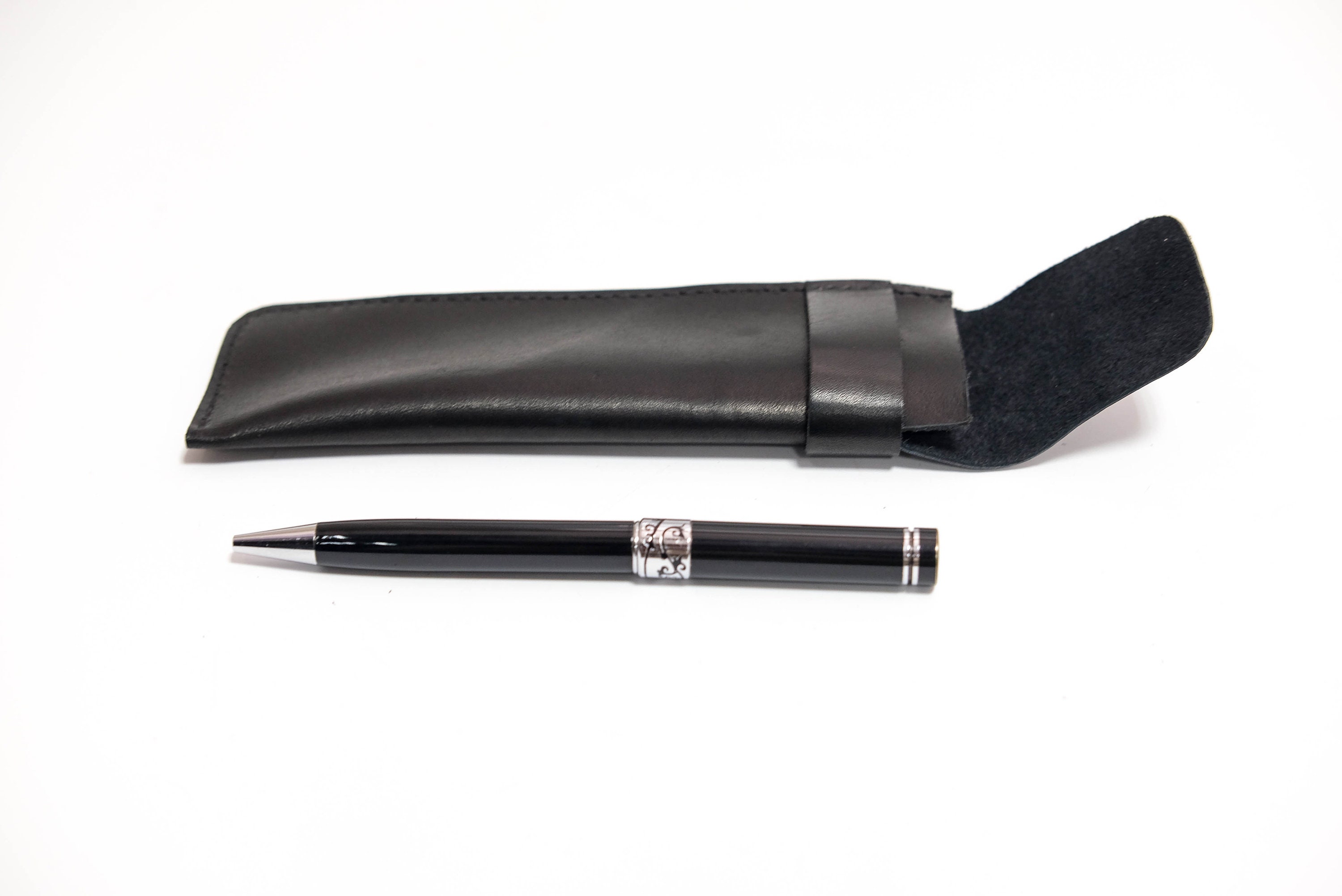 Compact Pencil Case Brown Leather Pen Holder Personalized | Etsy