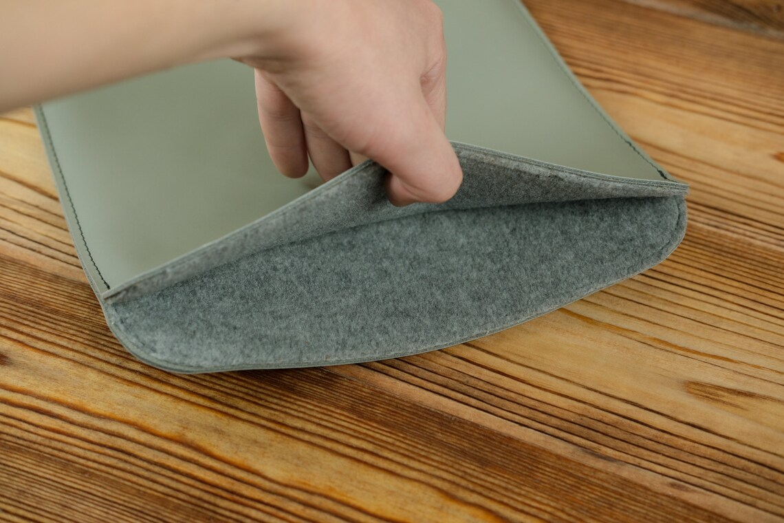 Felt Lining Laptop Case Leather Sleeve Macbook Pro 13 2020 - Etsy