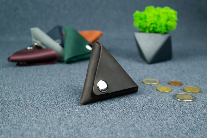 Leather Coin Case Leather Coin Bag Coin Pouch With a Snap | Etsy