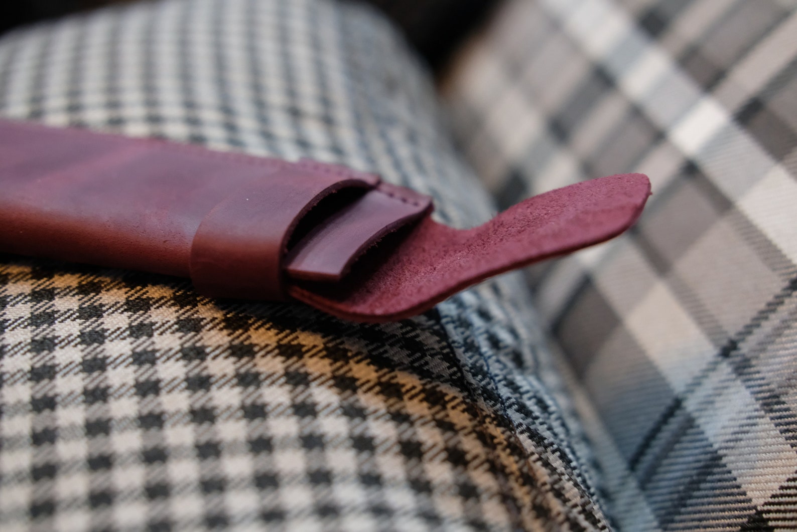 Compact Pencil Case Brown Leather Pen Holder Personalized | Etsy