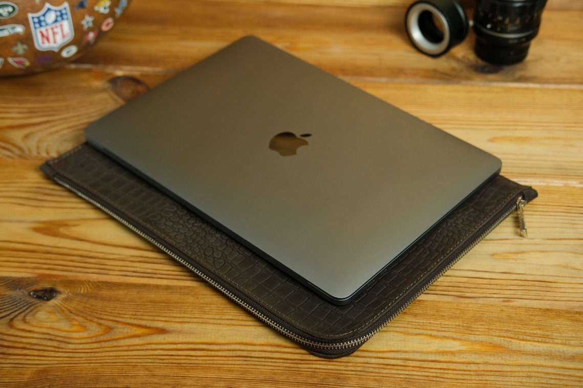 MacBook Pro M1 2020 case Felt laptop sleeve Zippered Leather | Etsy