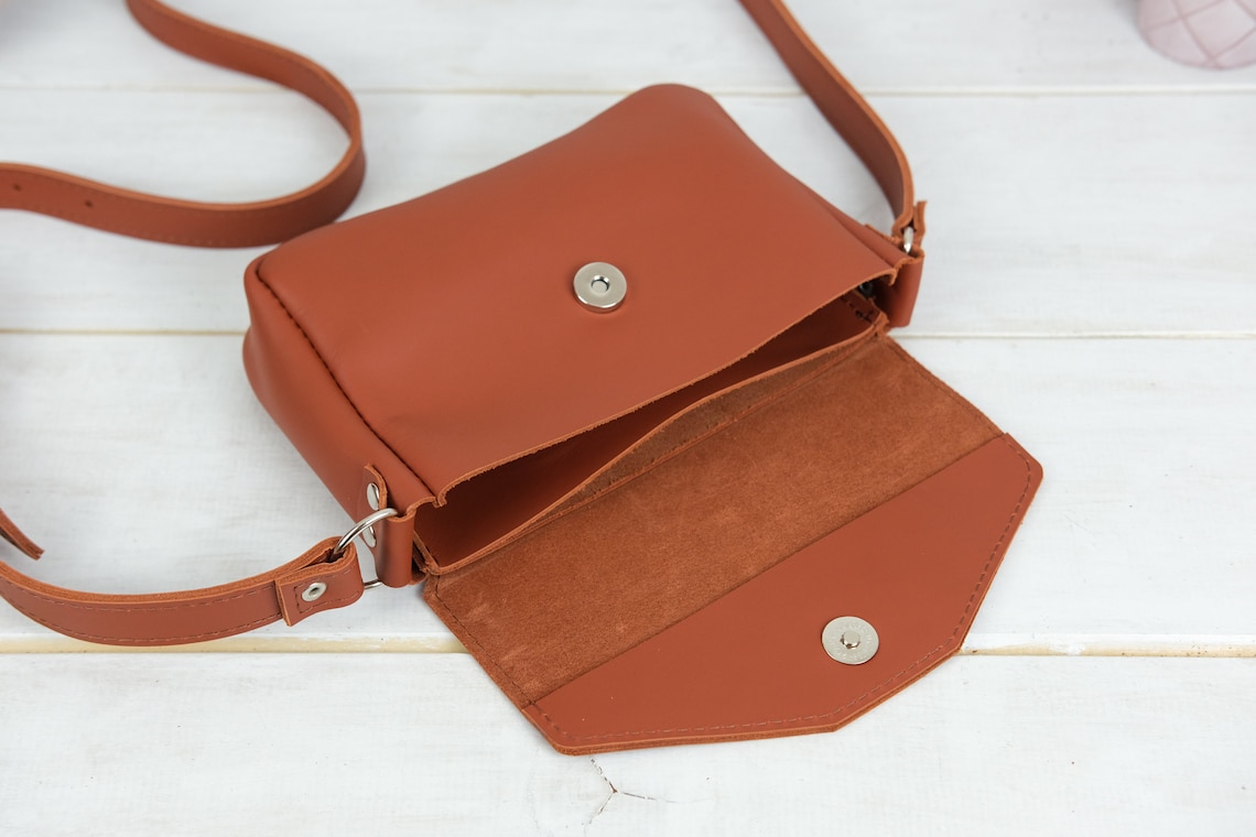 Compact Leather Purse for Women Small Leather Shoulder Bag - Etsy