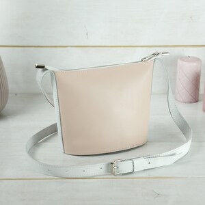 Soft Leather Mini Bag, Pastel Leather Bucket Bag, Small Bag for Going ...