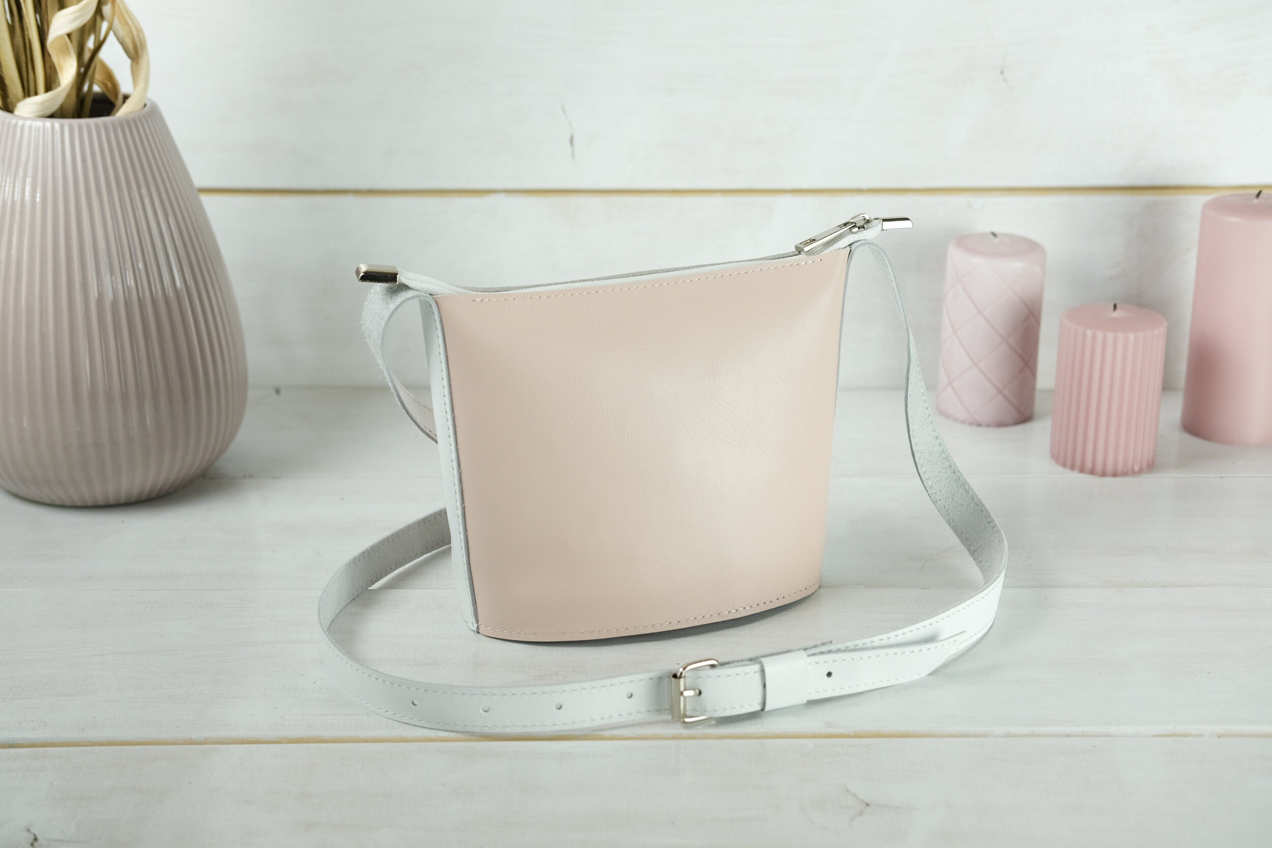 Soft Leather Mini Bag Pastel Leather Bucket Bag Small Bag - Etsy