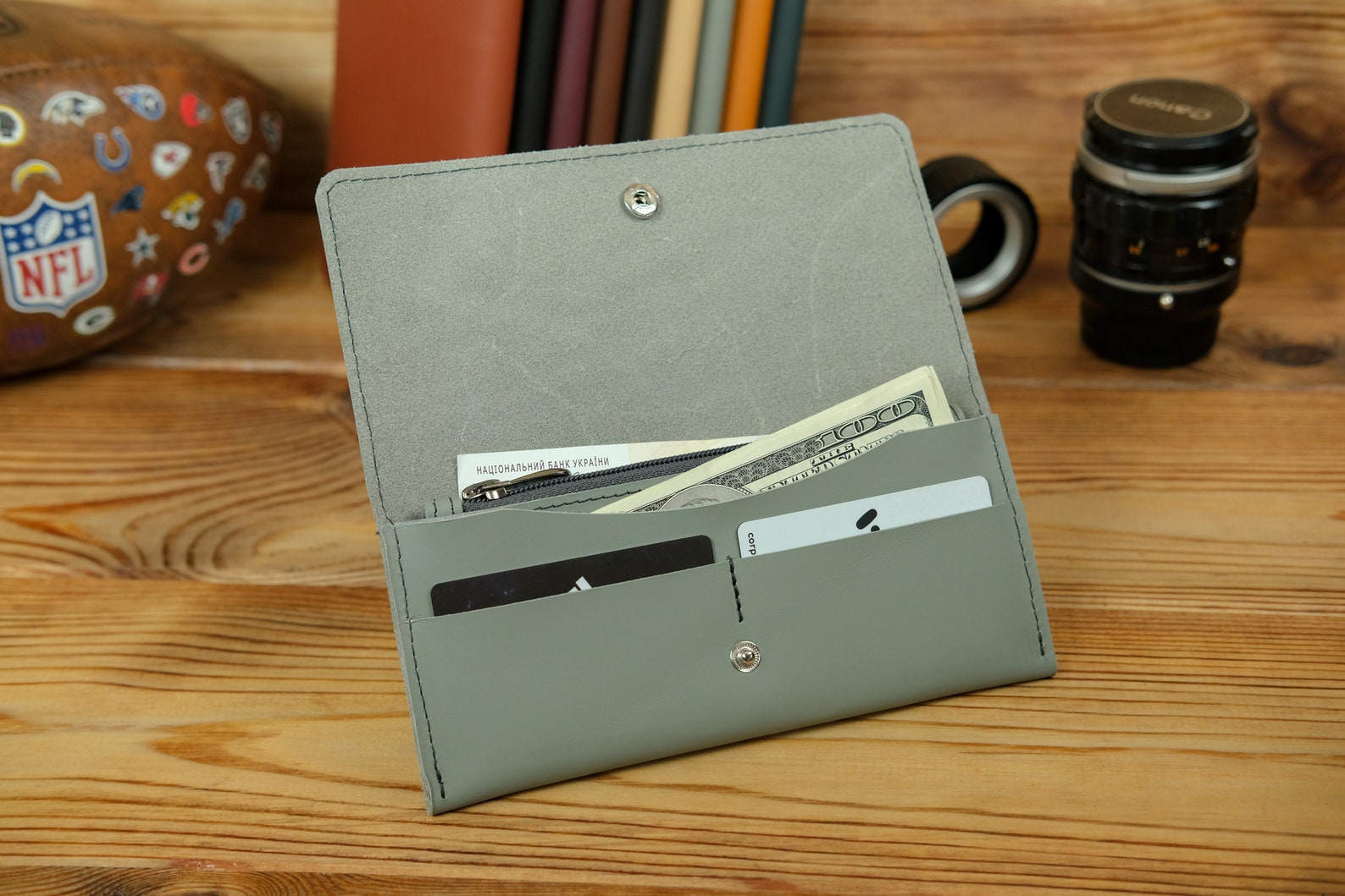 Personalized Flap Wallet Slim Leather Wallets Long Wallet - Etsy