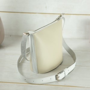 Soft Leather Mini Bag, Pastel Leather Bucket Bag, Small Bag for Going ...