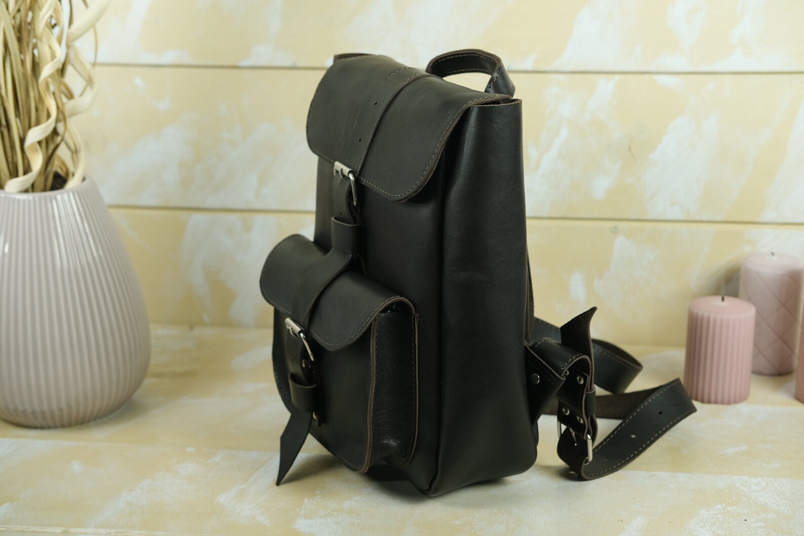 Medium Leather Backpack Leather Backpack Women Leather - Etsy