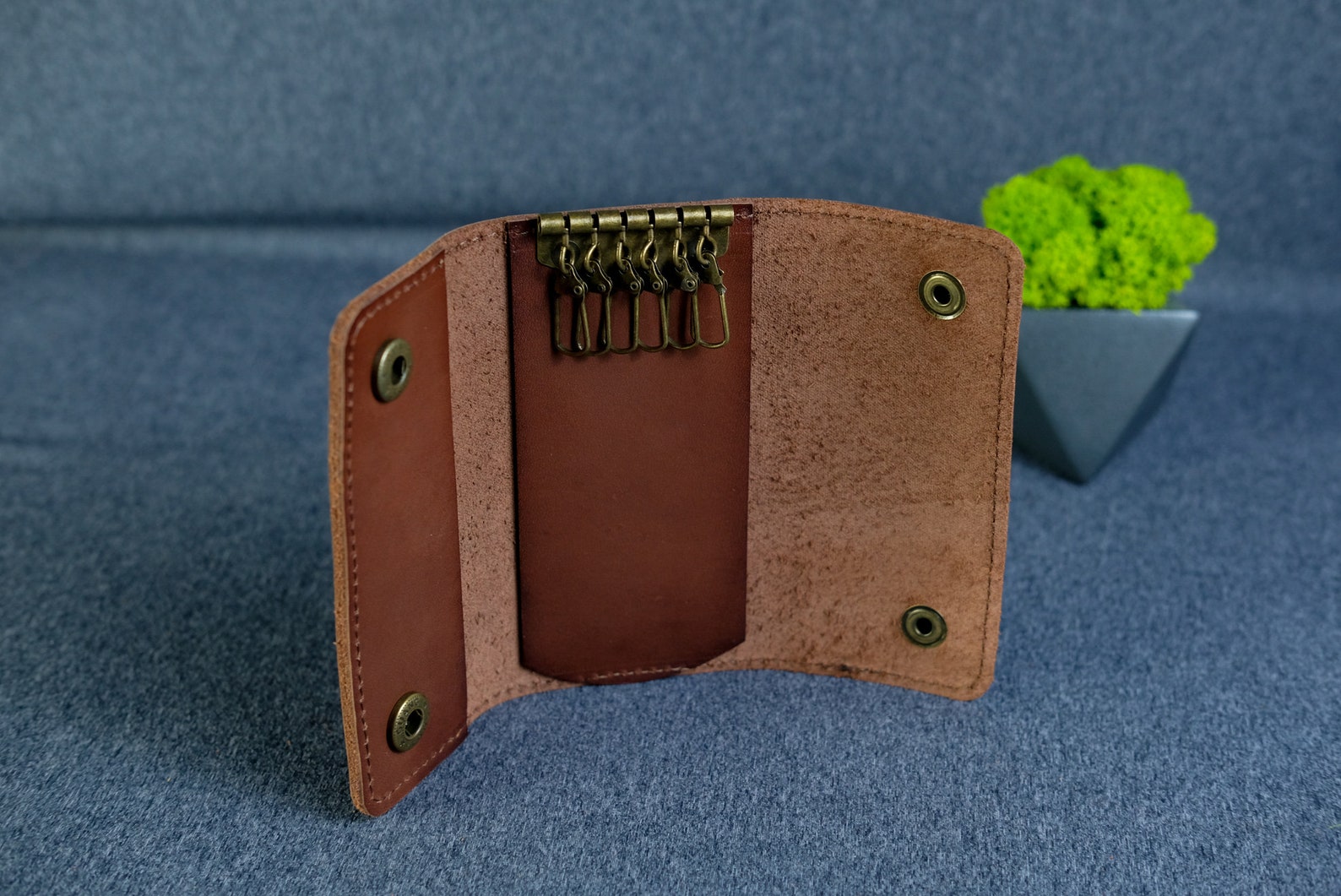 Trifold Leather Key Case Leather Key Chain Leather Key Bag - Etsy