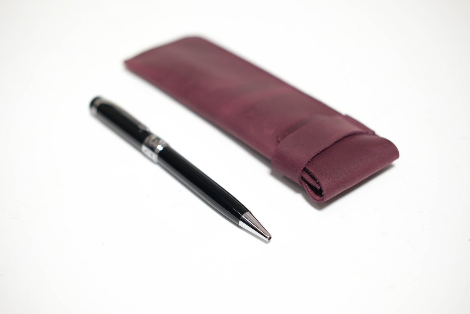 Small pencil case Leather pencil case Compact leather pen | Etsy