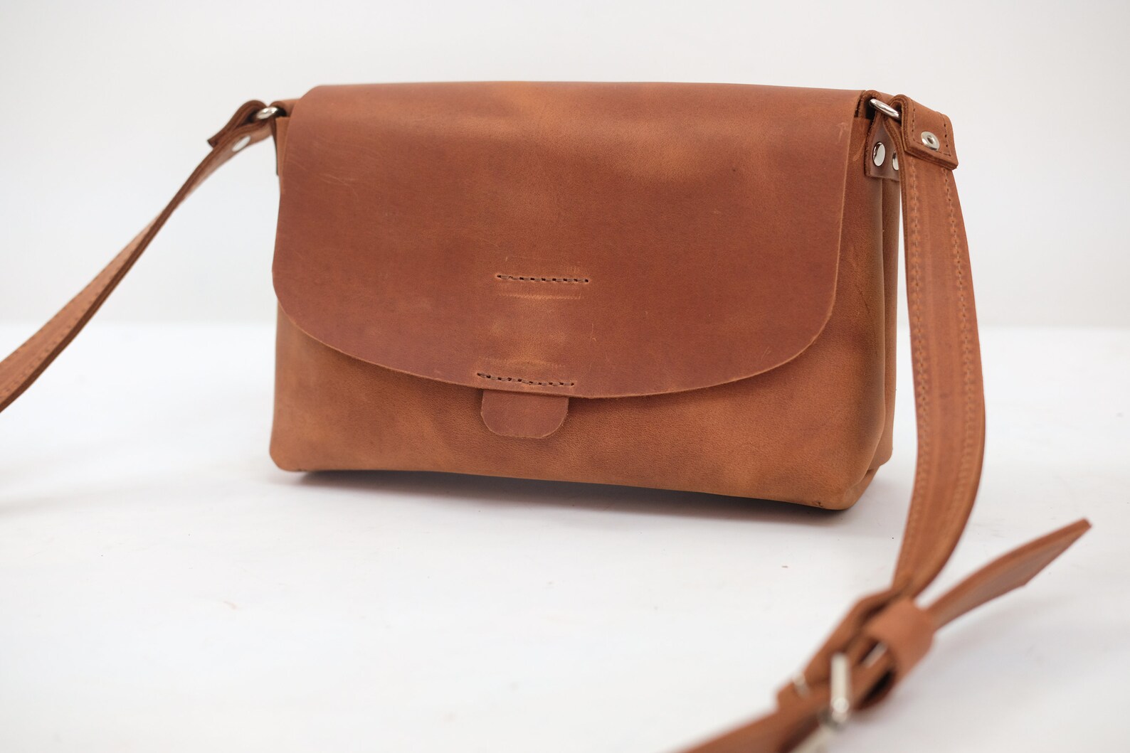 Leather shoulder bag Shoulder bag for women Small bag with a | Etsy