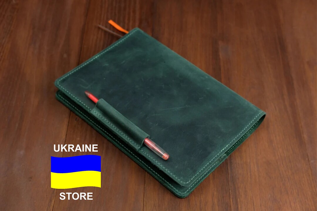 Pocket Notebook Journal Cover Pen Holder Loop Personalized - Etsy
