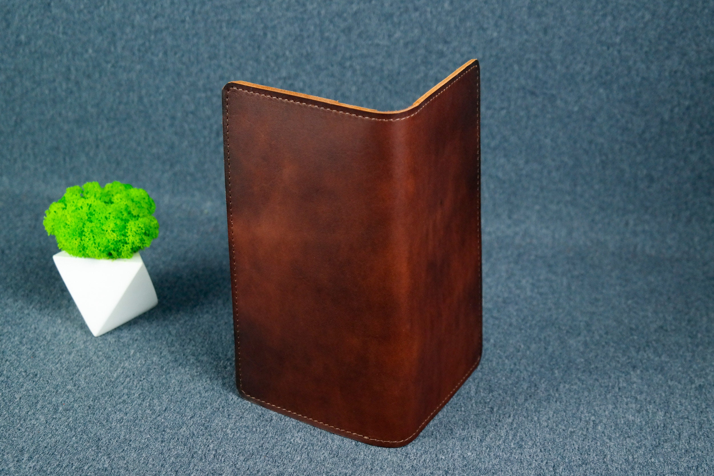 Slim leather wallet Bifold wallet Leather long wallet for | Etsy