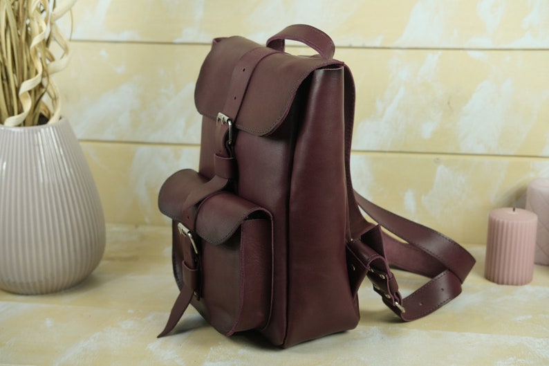 Medium Leather Backpack Leather Backpack Women Leather | Etsy
