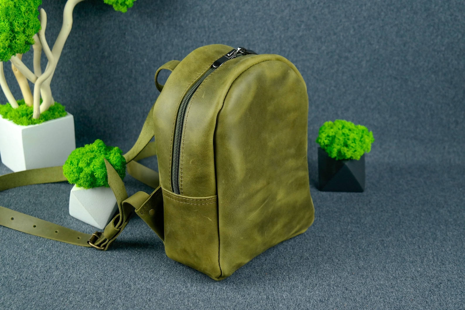 Compact Leather Backpack for Women Minimalist Bag Small - Etsy