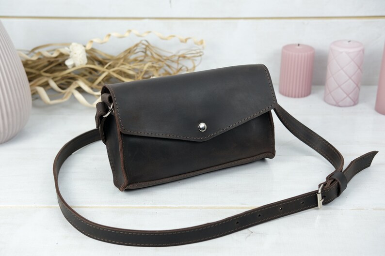 Small Leather Shoulder Bag Geometric Bag Box Shape Bag | Etsy