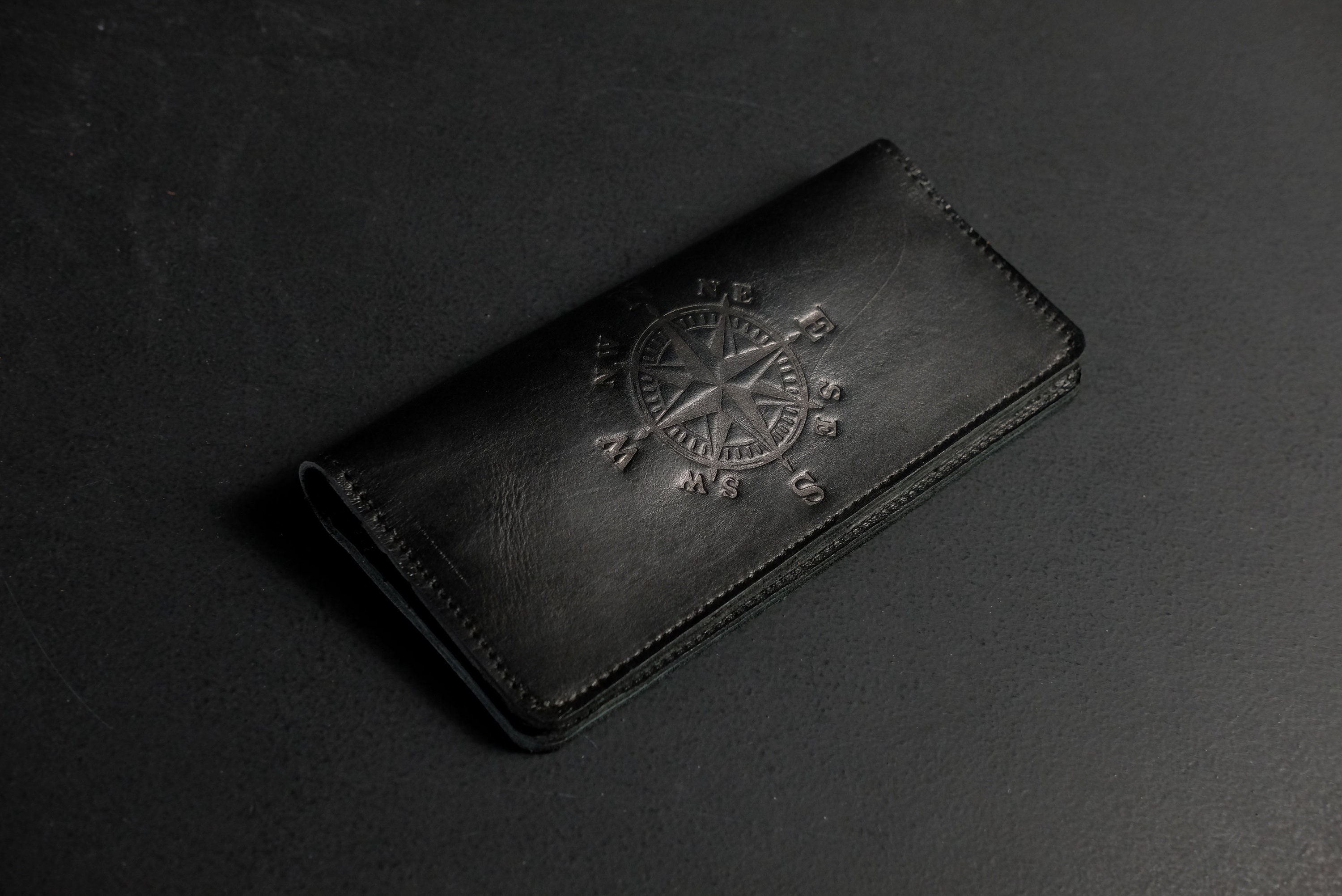 Simple vintage leather wallet 4 card slots Slim leather | Etsy