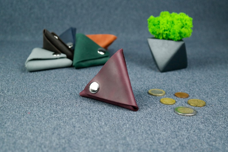 Leather Coin Case Leather Coin Bag Coin Pouch With a Snap - Etsy