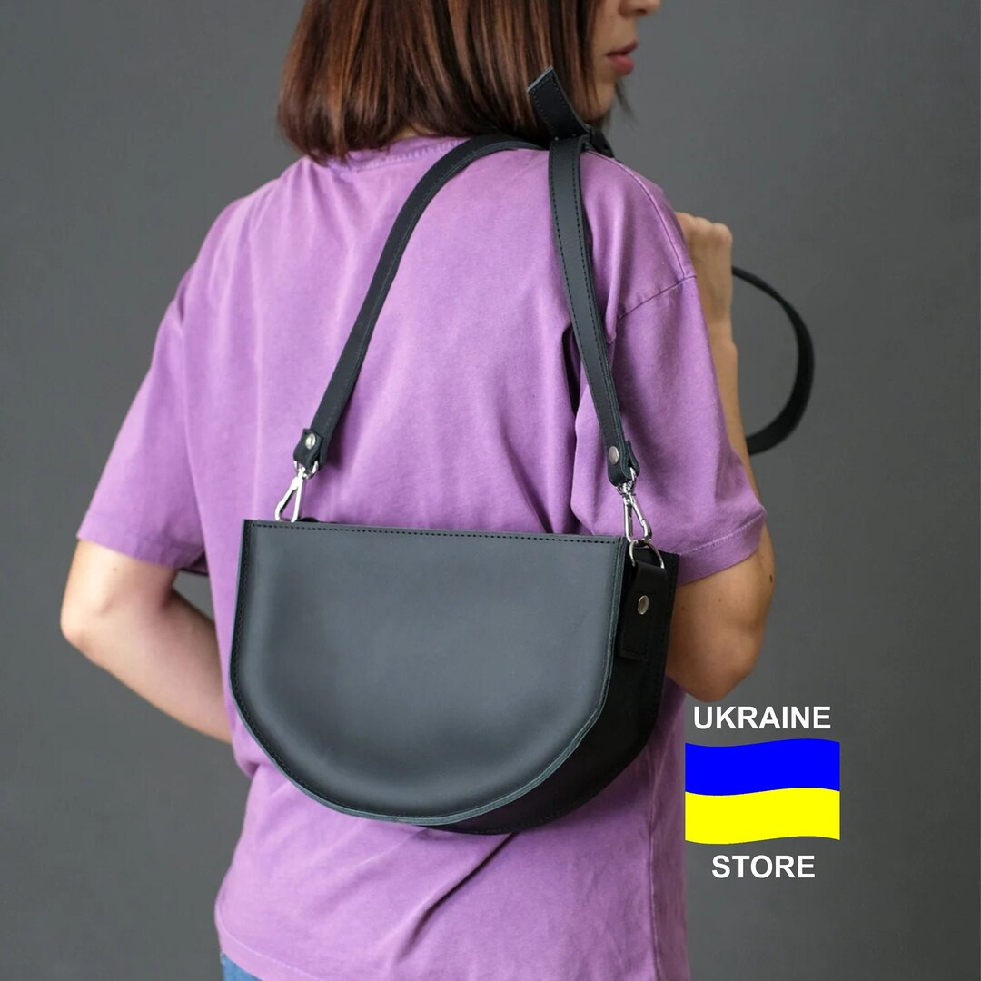 Half Moon Capacious Leather Bag, Crossbody Bag 2021 for Women, Leather ...