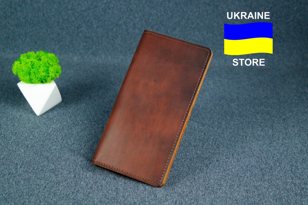 Slim Leather Wallet, Bifold Wallet, Leather Long Wallet for Men and ...