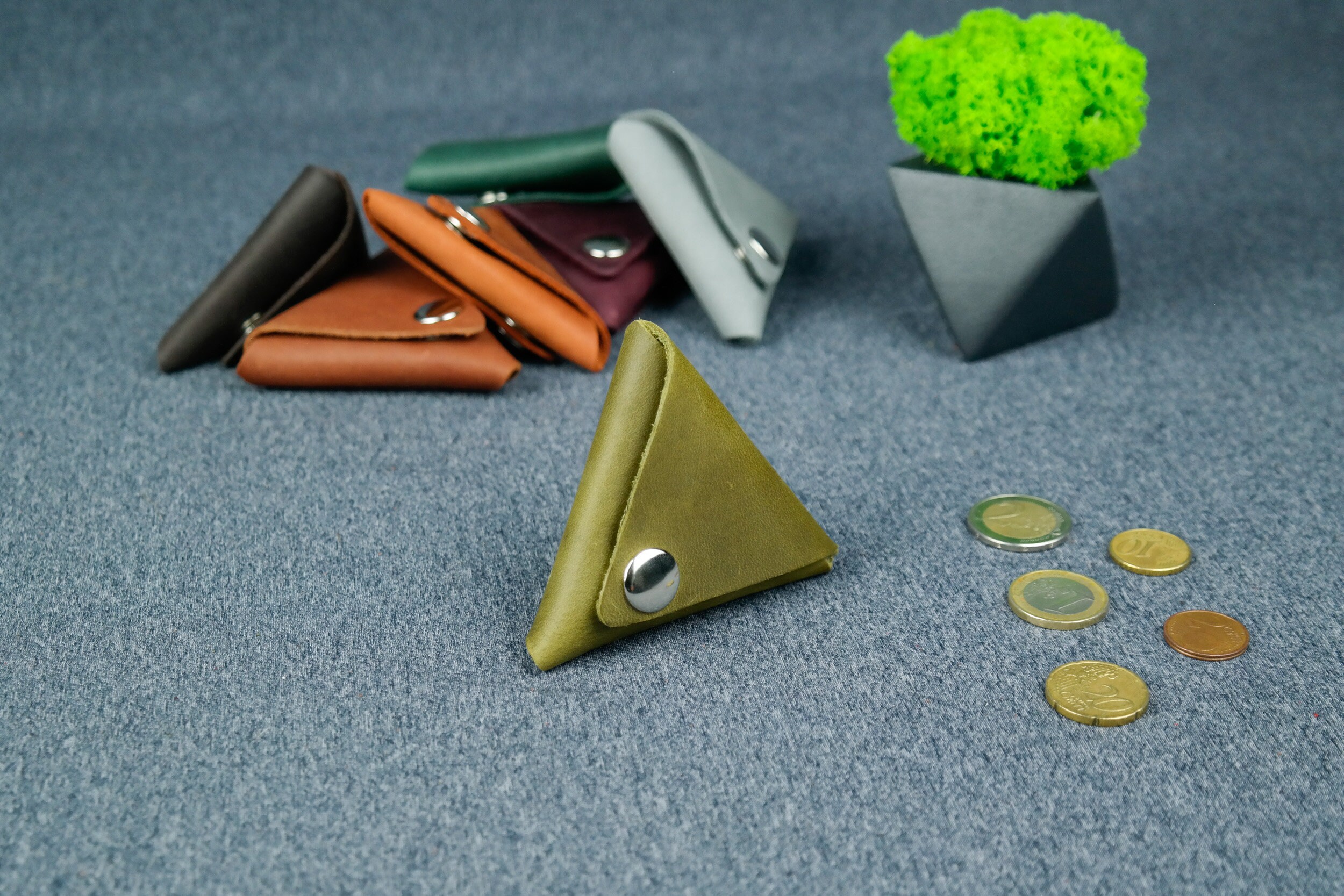 Leather Coin Case Leather Coin Bag Coin Pouch With a Snap | Etsy