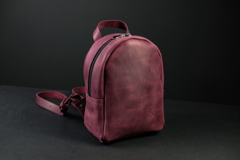 Compact Leather Backpack for Women Minimalist Bag Small - Etsy