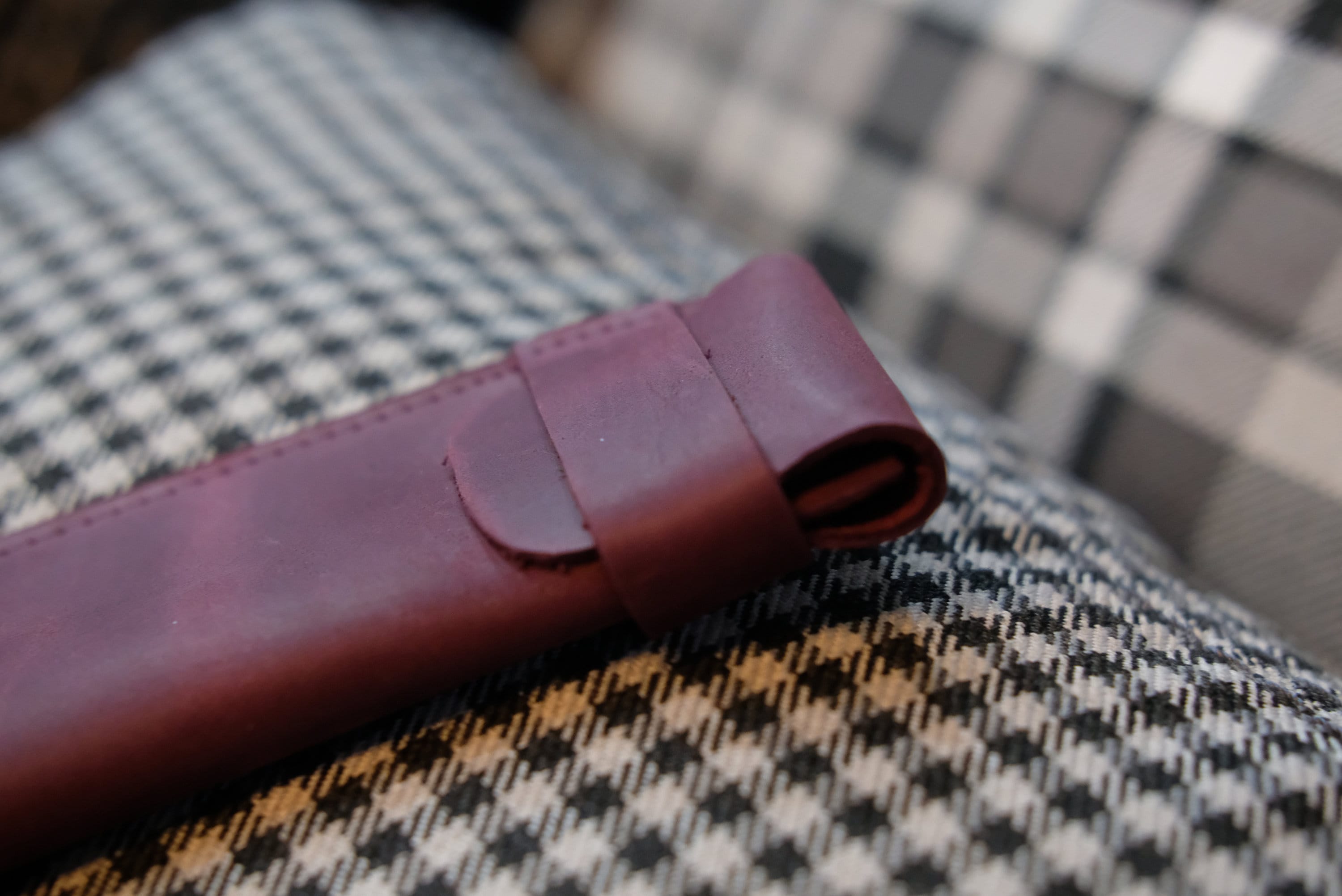 Compact Pencil Case Brown Leather Pen Holder Personalized | Etsy