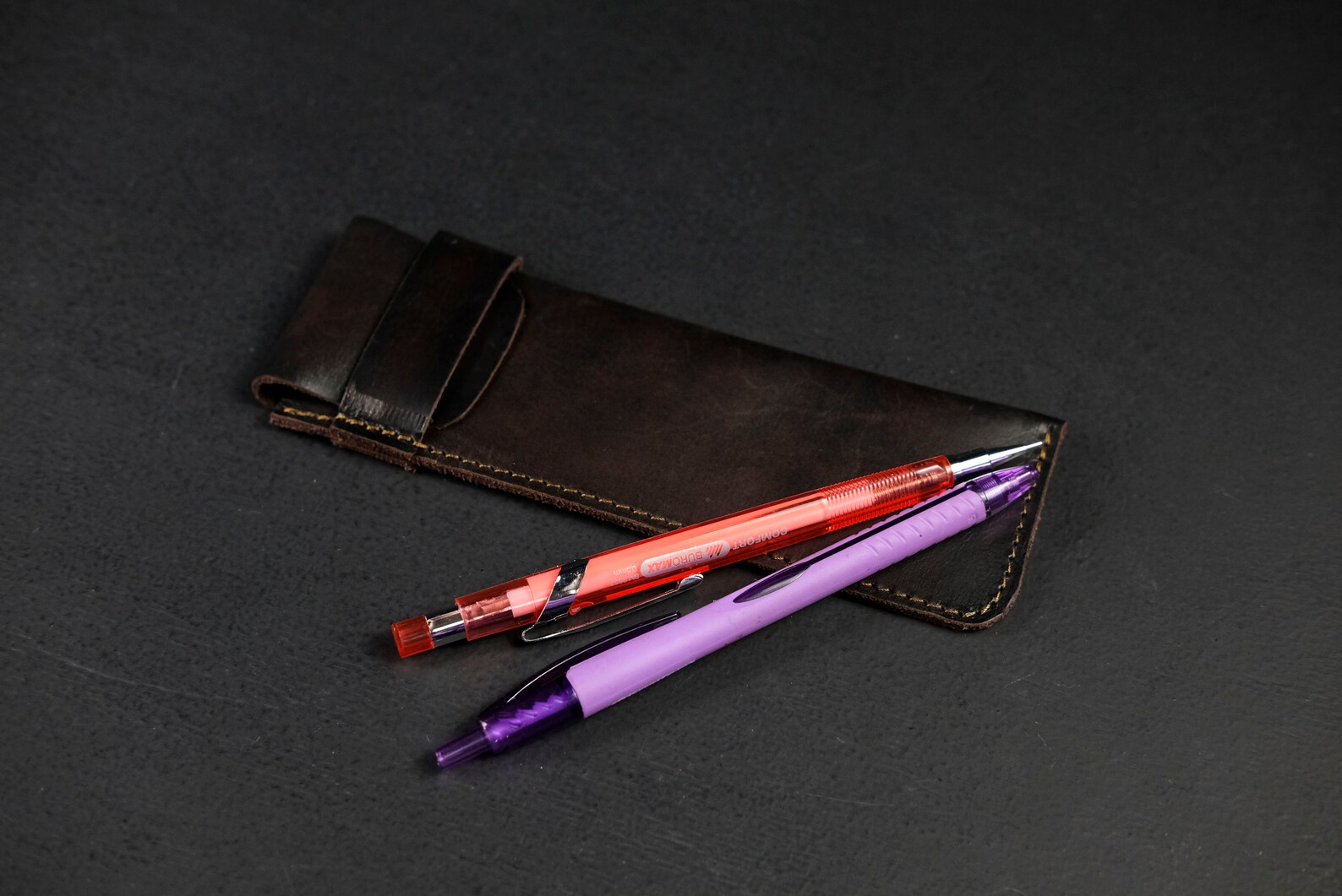 Small Pencil Case Leather Pencil Case Compact Leather Pen | Etsy