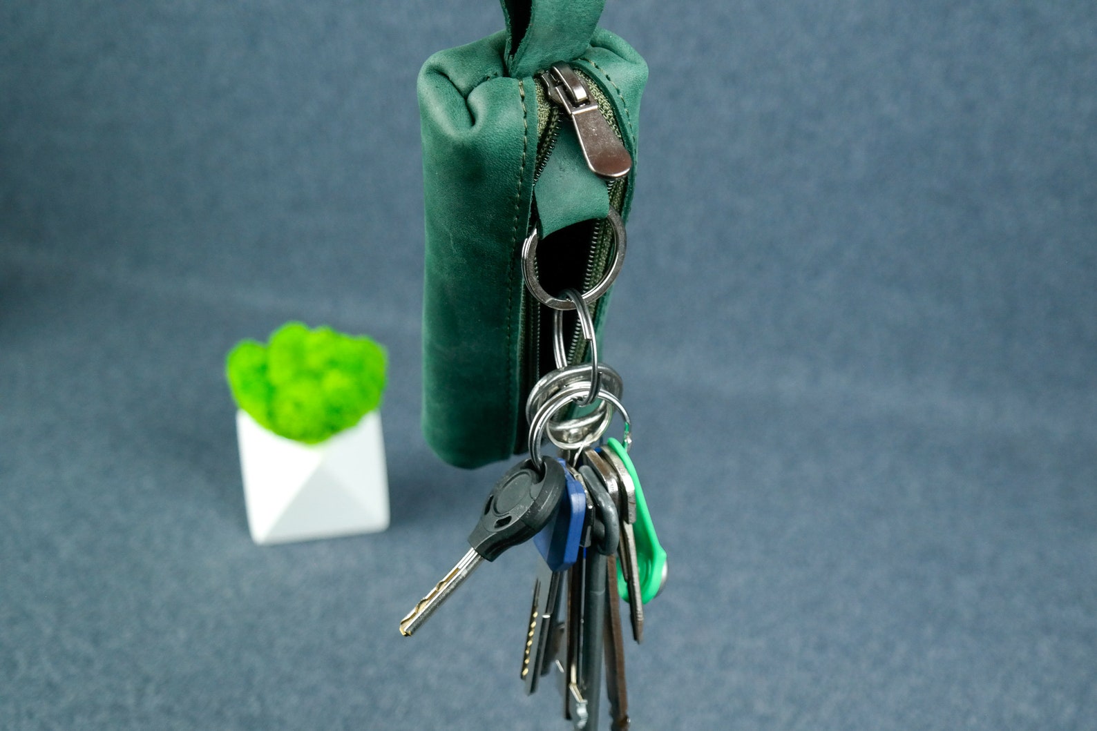 Zippered Leather Key Case Leather Key Chain Leather Key Bag - Etsy