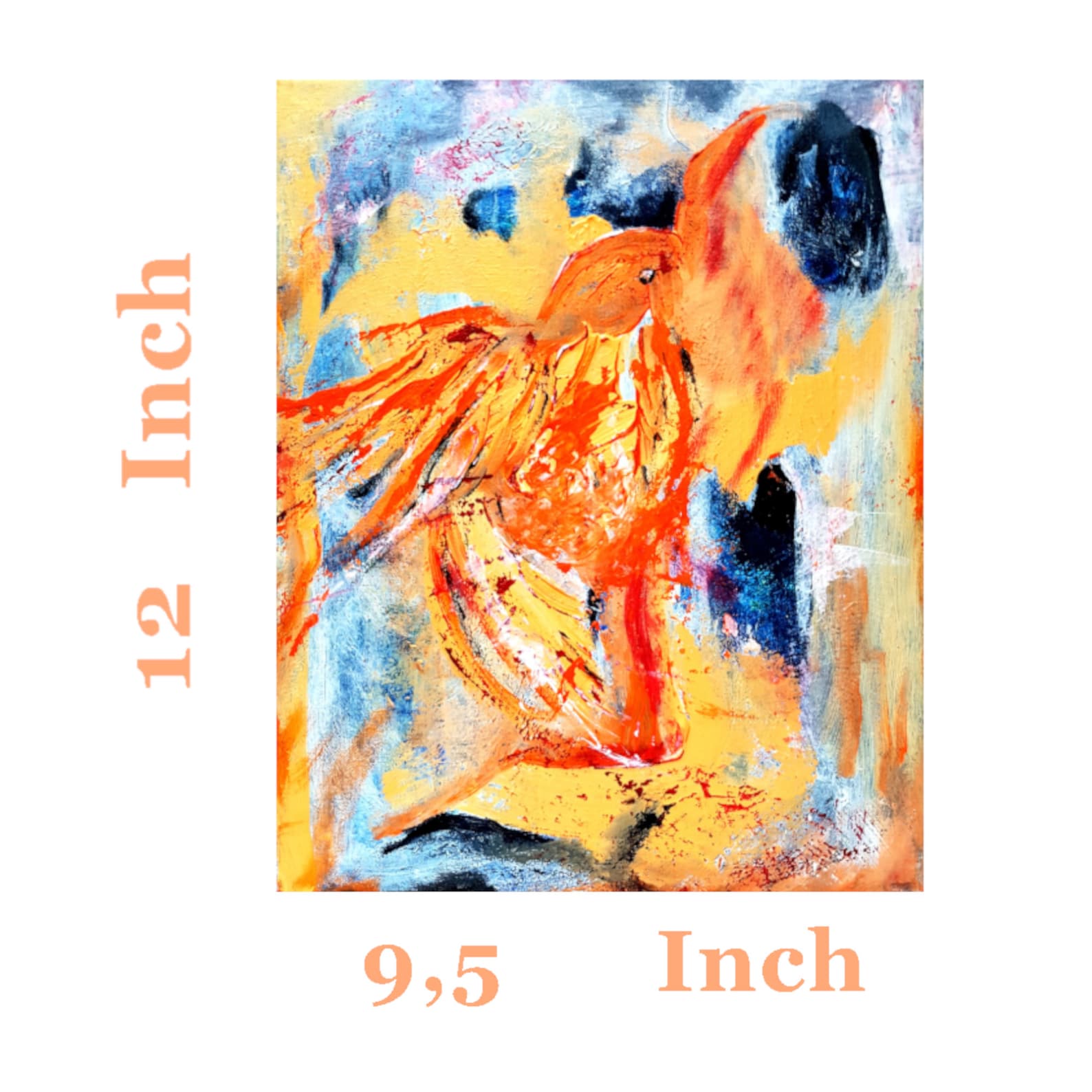 Abstract Painting Original Atr Acrylic Artwork Wall Decor 12 by 9,5 by ...