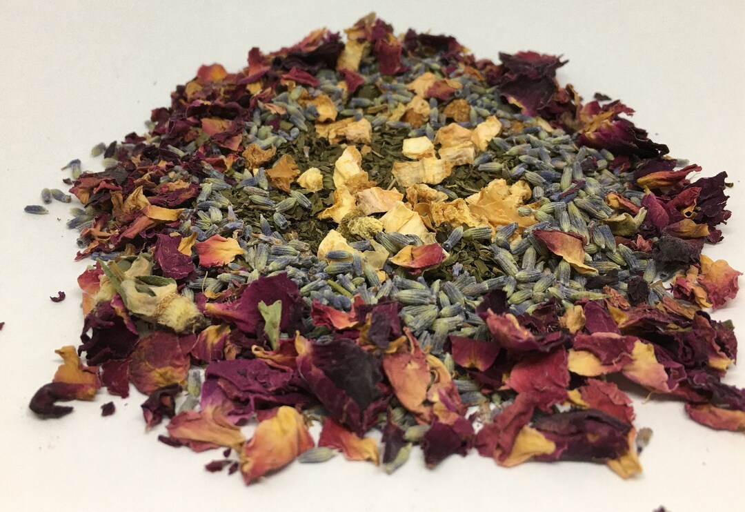 Peppermint, Lemon Peel, Lavender, Rose, Organic Blended Herbal Tea ...